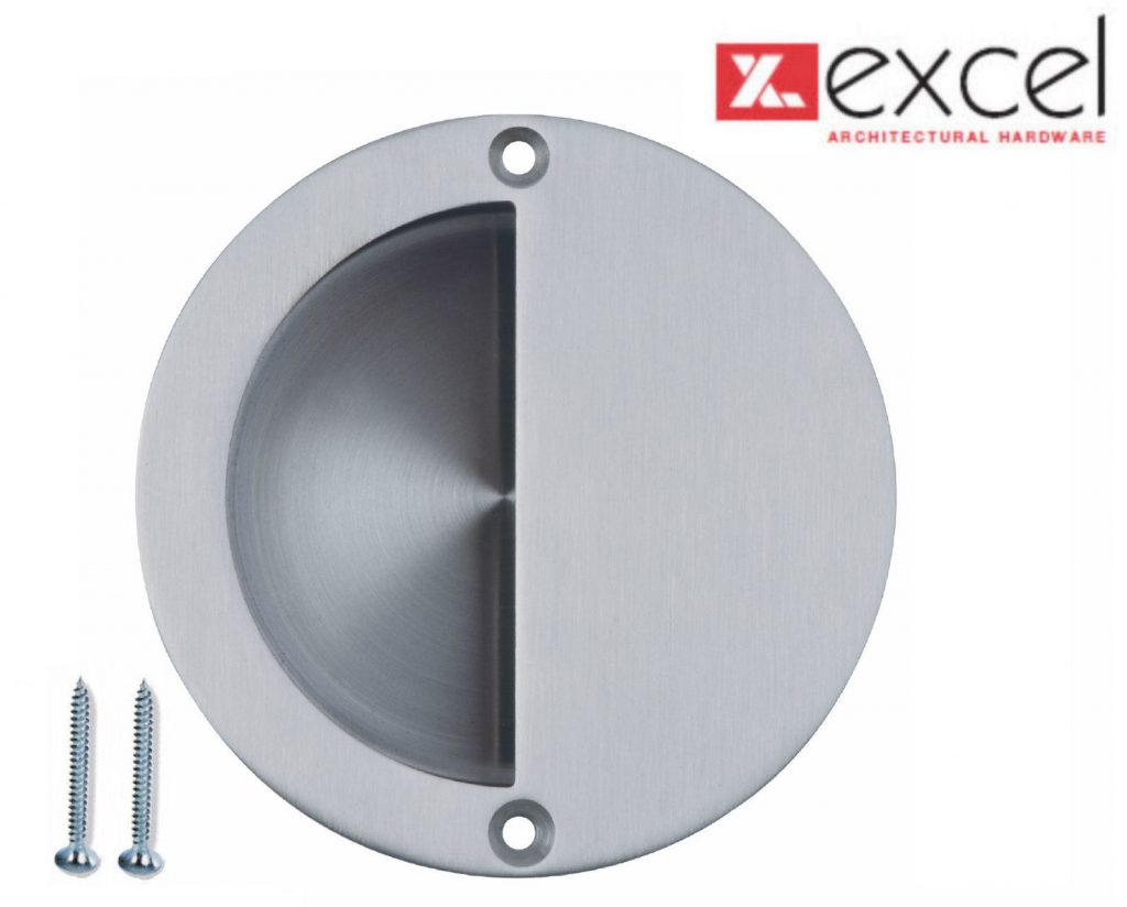 Circular Flush Pull Half Covered 90mm Satin Stainless Steel - Direct ...