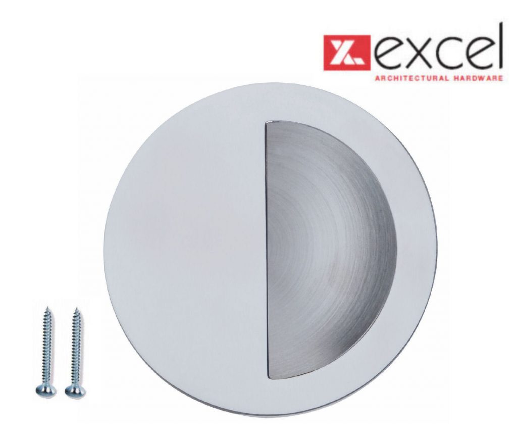 Circular Flush Pull Half Covered 90mm Polished Stainless Steel - Direct ...
