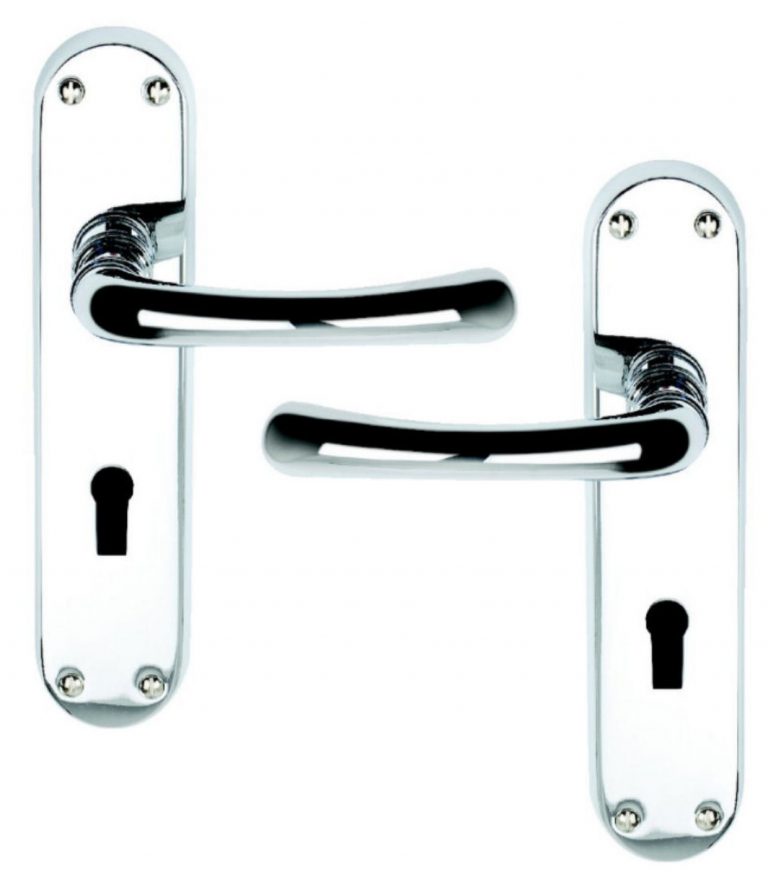 Genoa (Clara) Polished Chrome Lever Lock Door Handles 185mm Long ... Genoa (Clara) Polished Chrome Lever Lock Door Handles 185mm Long ...