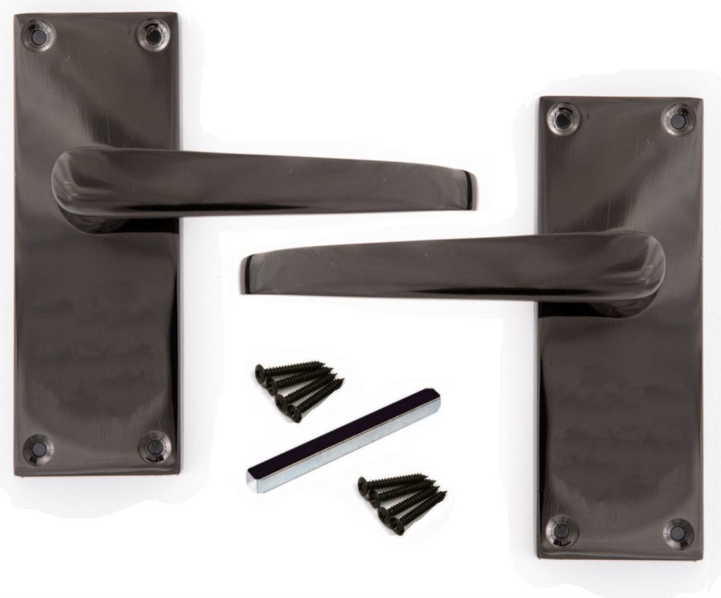 Black Nickel Victorian Straight Lever Latch Door Handles - Direct ...